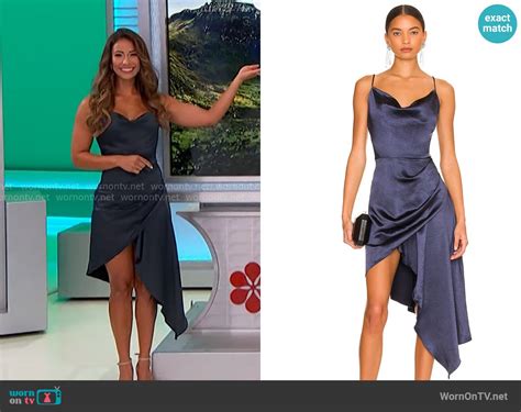Wornontv Manuelas Navy Asymmetric Dress On The Price Is Right