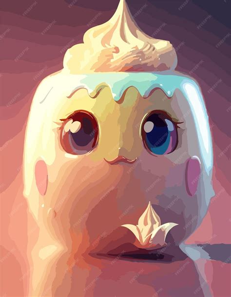 Premium Vector Another Kawaii Pudding 3d With Face And Legs Miki Asai