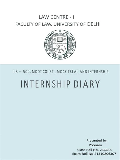 Poonam Internship Diary Download Free Pdf Magistrate Arbitration