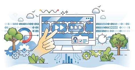 Data Pipeline Security With Information Protection Outline Hands Concept Vectormine