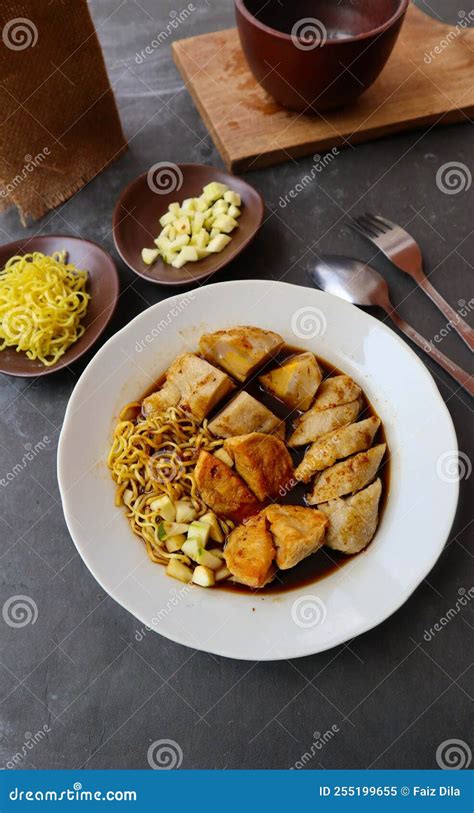 Pempek Or Empek Empek Or Fish Cake Is A Food Made From Soft Ground Fish Meat Mixed With Tapioca