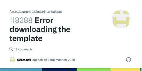 Error Downloading The Template · Issue 8288 · Azureazure Quickstart Templates · Github