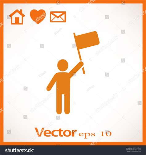 Man Flag Icon Stock Vector Royalty Free 615691952 Shutterstock