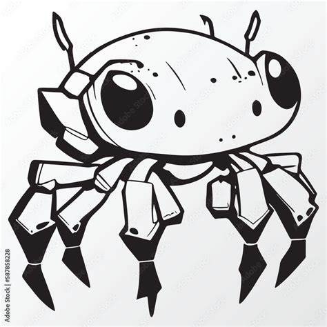 Cartoon Crab Robot Character Sketch In Anime Style Stock Vector Adobe Stock