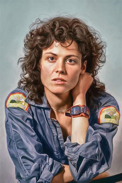 Sigourney Weaver As Ellen Ripley Alien Movie Fan Art Portrait P