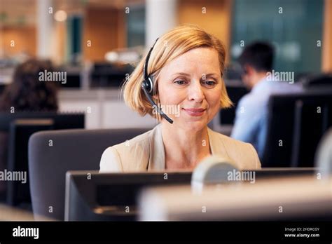 On The Phone Headset Hotline On The Phones Headsets Hotlines Stock Photo Alamy