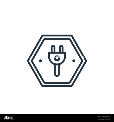 Electric Plug Outline Vector Icon Thin Line Black Electric Plug Icon