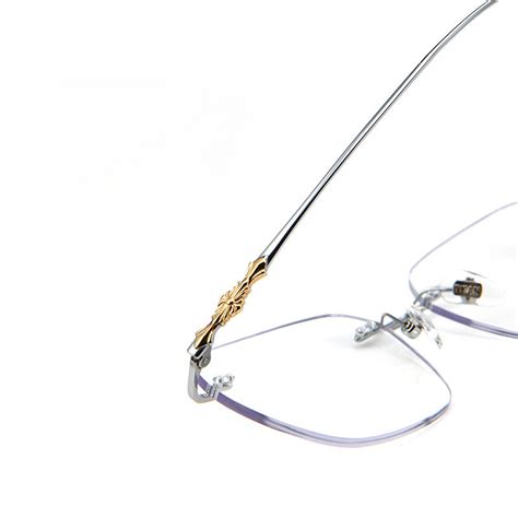 Handmade Retro Pure Titanium Photochromic Progressive Frameless Glasse