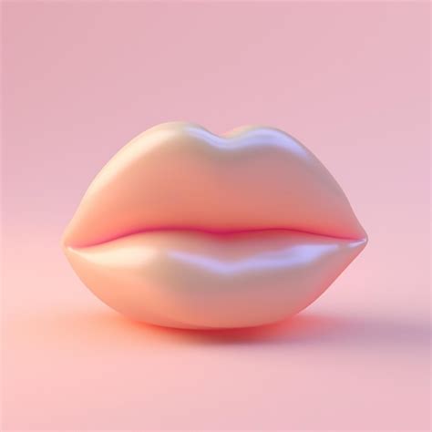 Premium Photo Tiny Cute Playful Lips For A Kiss Love Element 3d