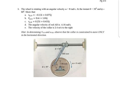 Solved Pg 33 The Wheel Is Rotating With An Angular Velocity