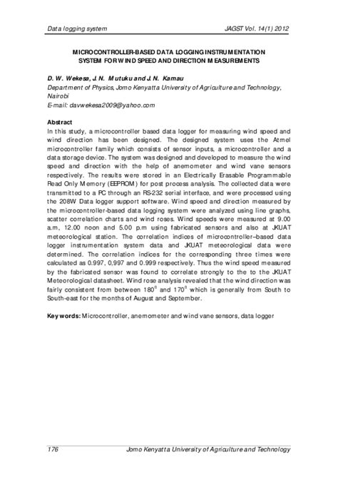 Pdf Microcontroller Based Data Logging Instrumentation System For