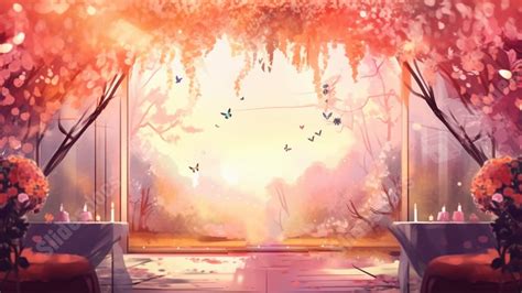 ฉากแต่งงาน ดอกไม้ แขก คู่รัก ฉากภาพประกอบ ดาวน์โหลดพื้นหลัง Powerpoint ฟรี Slidesdocs