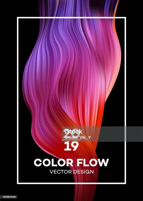 현대 다채로운 흐름 포스터입니다 파란색 배경에서 웨이브 액체 모양입니다 디자인 프로젝트에 대 한 예술 디자인입니다 벡터 일러스트 레이 션 Eps10 0명에 대한 스톡 벡터