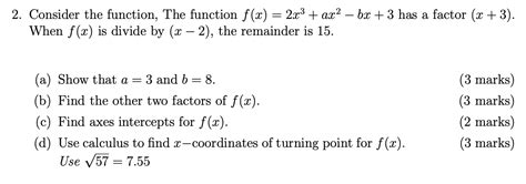 Solved Consider The Function The Function Chegg Com