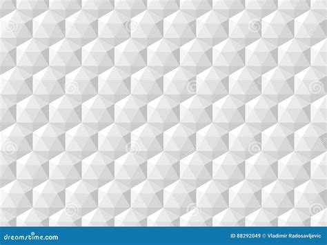 White Abstract Seamless Pattern With Geometric Hexagonal Cubes Stock