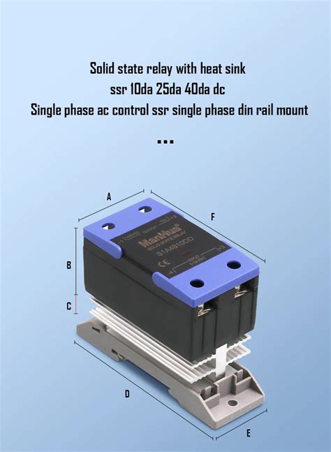S1a48 Din Rail Solid State Relay With Radiator 10da 25da 60da 80da 100da 120da Dc Control Ac