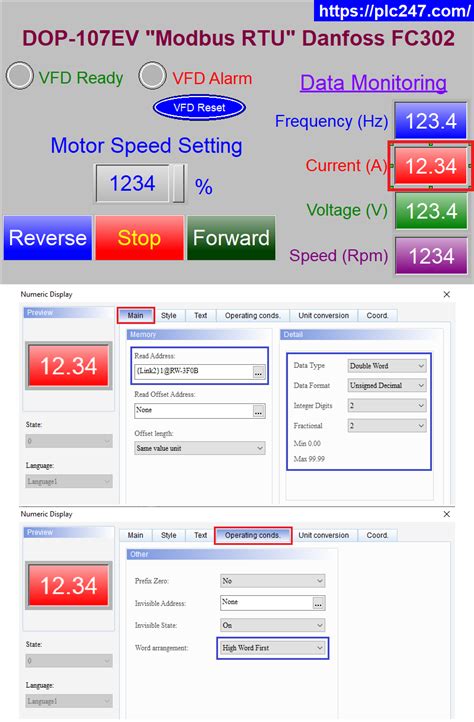 Delta HMI Modbus RTU Danfoss FC302 Tutorial Plc247 Com