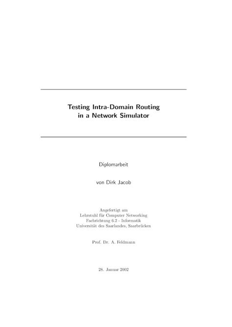 Pdf Testing Intra Domain Routing In A Network Simulator · 2003 12 19 · Testing Intra Domain