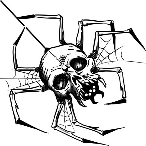 Skulltula Spider Skeleton Drawing House Of Skulltula Simple Skull