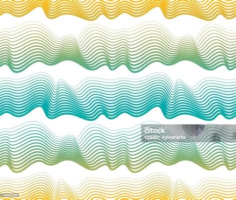 예술 벡터 양식된 여러 파도 함께 완벽 한 패턴 다채로운 곡선 라인 추상적인 반복 기와 배경 물 파 추상적인 디자인 0명에 대한 스톡 벡터 아트 및 기타 이미지 Istock