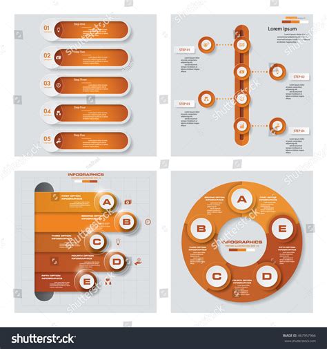 Collection 4 Orange Color Templategraphic Website Stock Vector Royalty Free 467957966