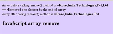 Javascript Array Remove