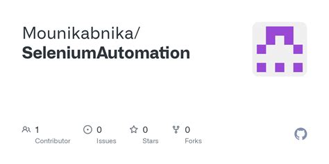 GitHub Mounikabnika SeleniumAutomation