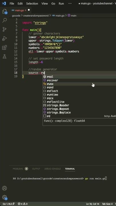 how to generate random password in golang shorts golang go coding programming youtube
