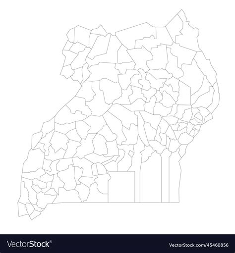 Uganda Political Map Of Administrative Divisions Vector Image