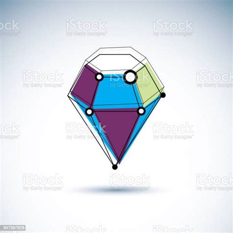 기술 개념 로고입니다 추상적인 기하학적 3d 와이어 프레임 개체 벡터 일러스트 레이 션입니다 0명에 대한 스톡 벡터 아트 및 기타 이미지 Istock