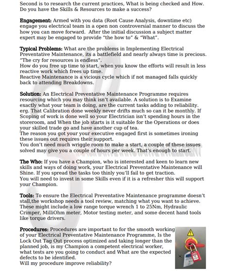 Checklist For Implementing An Electrical Preventative Maintenance Programme Reliability Connect®