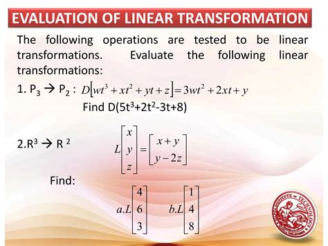 Linear Algebra Linear Transformation Pptx Maps And Navigation