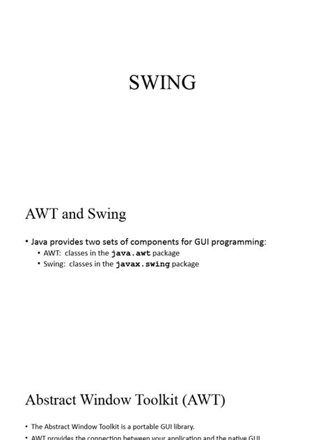 Swing Pdf Computing Platforms Information Technology