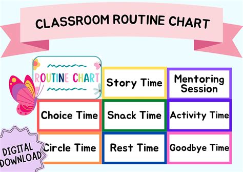 Printable Classroom Routine Chart Classroom Decoration Etsy