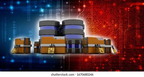 데이터베이스 잠금에 연결된 3d 렌더링 폴더 스톡 일러스트 2003609249 Shutterstock