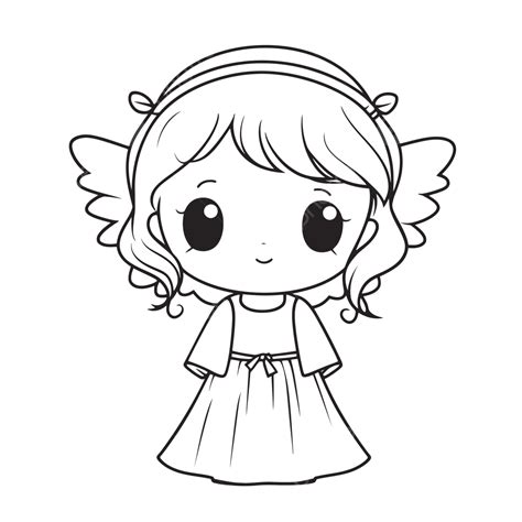 천사 개요 스케치 그림이 있는 귀여운 귀여운 애니메이션 색칠 페이지 벡터 진짜 천사 그림 진짜 천사 개요 진짜 천사 스케치 Png 일러스트 및 벡터 에 대한 무료