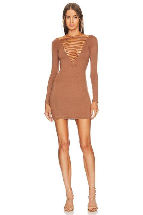 Michael Costello X Revolve Dean Mini Dress In Brown Revolve