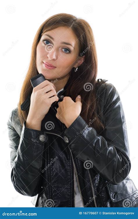 Beautiful Girl With A Mobile Phone Stock Image Image Of Adult Mobile