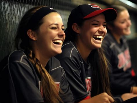 Premium Ai Image Softball Happy Teammates