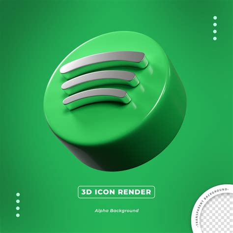 Spotify 3d изолированные значок рендеринга сбоку Премиум Psd Файл