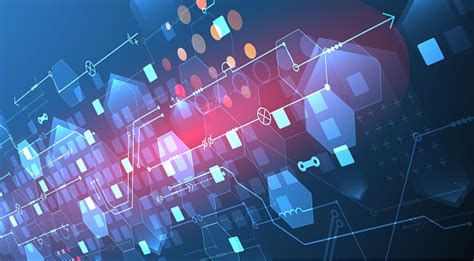 추상 회로 기판과 육각형 통하고 있는 Gradient Color Background 하이테크 디지털 기술 개념 0명에 대한 스톡 벡터 아트 및 기타 이미지 Istock