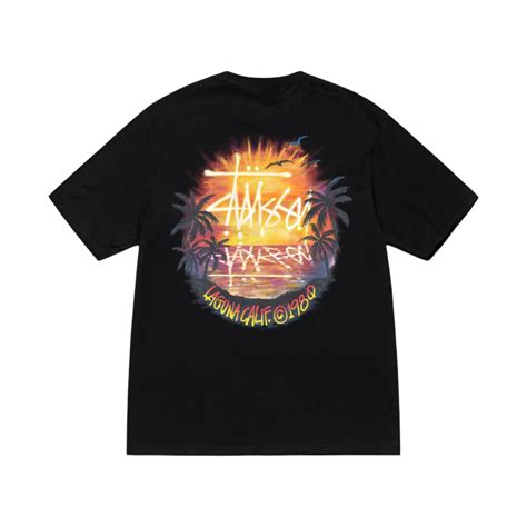 스투시 선셋 티셔츠 블랙 Stussy Kream