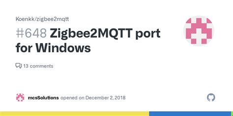 Zigbee2mqtt Port For Windows · Issue 648 · Koenkkzigbee2mqtt · Github