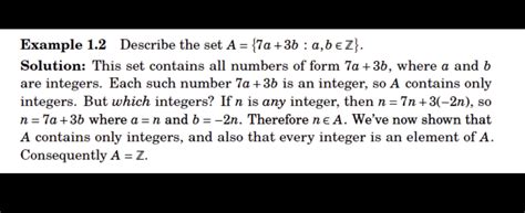 Solved Example 12 Describe The Set A 7 A3 B A B ∈ℤ Solution