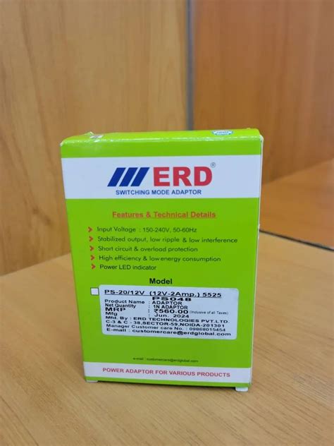 2A ERD Switching Mode Adaptor At 499 Piece In Jamnagar ID 2855941342591