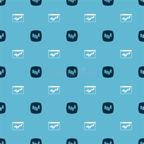 Set Browser With Stocks Market And Graph Chart Infographic On Seamless Pattern Vector Stock