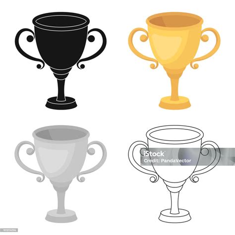 첫 번째 장소에 대 한 골드 컵입니다 경주 경쟁의 포상 우승자입니다 상과 트로피 아이콘 만화 스타일 벡터 기호 재고 웹 그림에서