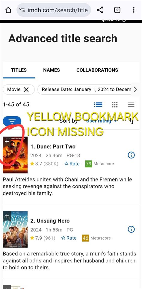 Yellow Bookmark Icons Not Populating In Advanced Title Search Results