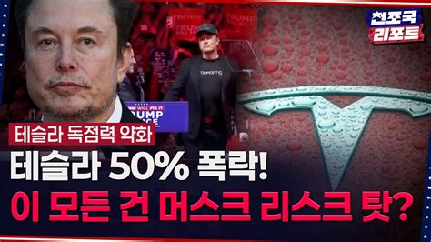 정치판 뛰어든 머스크 테슬라 주가도 뛰어내렸다 천조국 리포트뉴욕 특파원 염현석 기자 Youtube