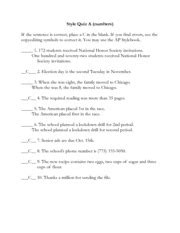 AP Style Quiz A Numbers Style Quiz A Numbers If The Sentence Is Correct Place A C In The Blank